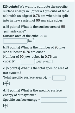 Solved [20 points] We want to compute the specific surface | Chegg.com