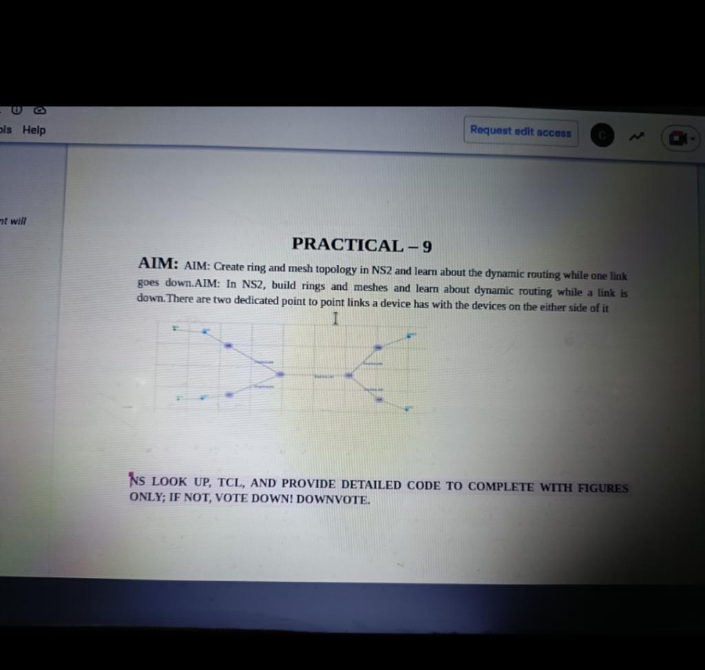 Solved AIM: AIM: Create ring and mesh topology in NS2 and | Chegg.com