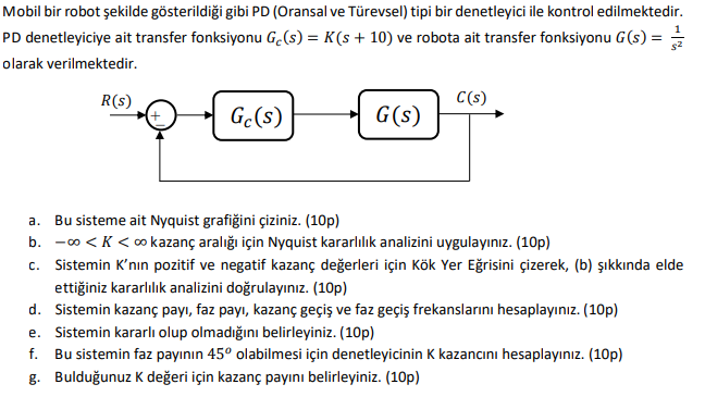 Solved A mobile robot is controlled by a PD (Proportional | Chegg.com