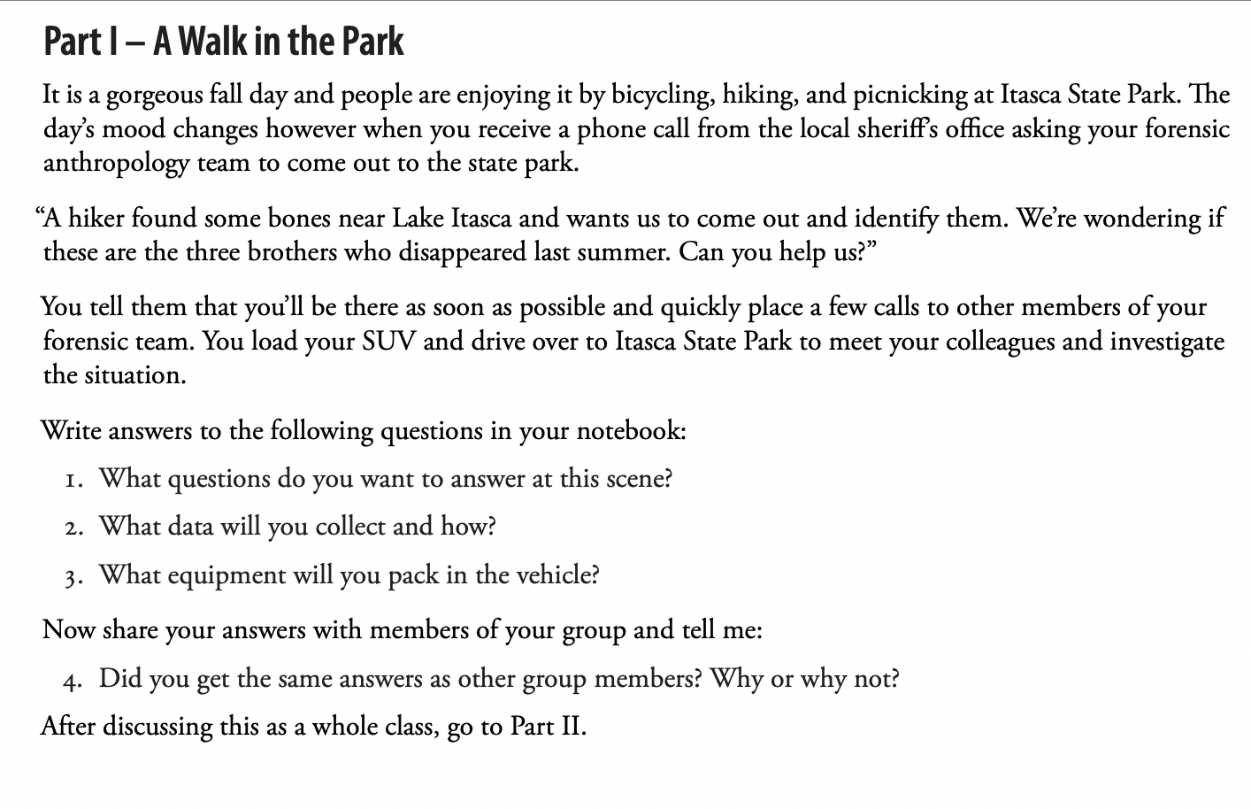 Solved Part 1−A Walk in the Park It is a gorgeous fall day | Chegg.com