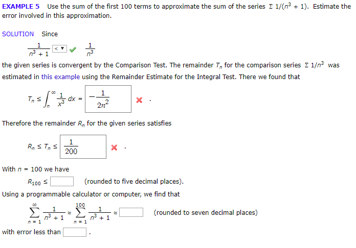 Solved EXAMPLE 5 Use the sum of the first 100 terms to | Chegg.com Solved EXAMPLE 5 Use the sum of the first 100 terms to | Chegg.com