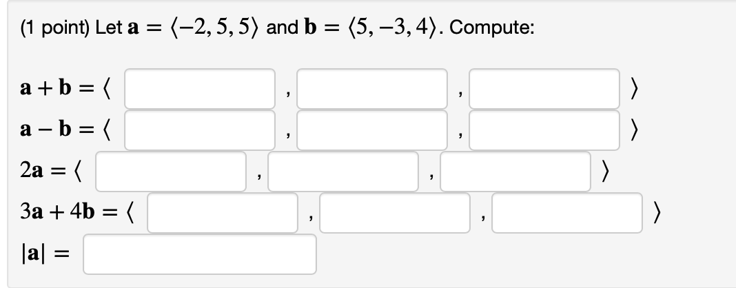 Solved What is the terminal point of the vector a= 5,5 | Chegg.com