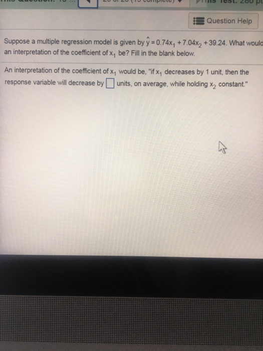 Solved Question Help Suppose a multiple regression model is | Chegg.com