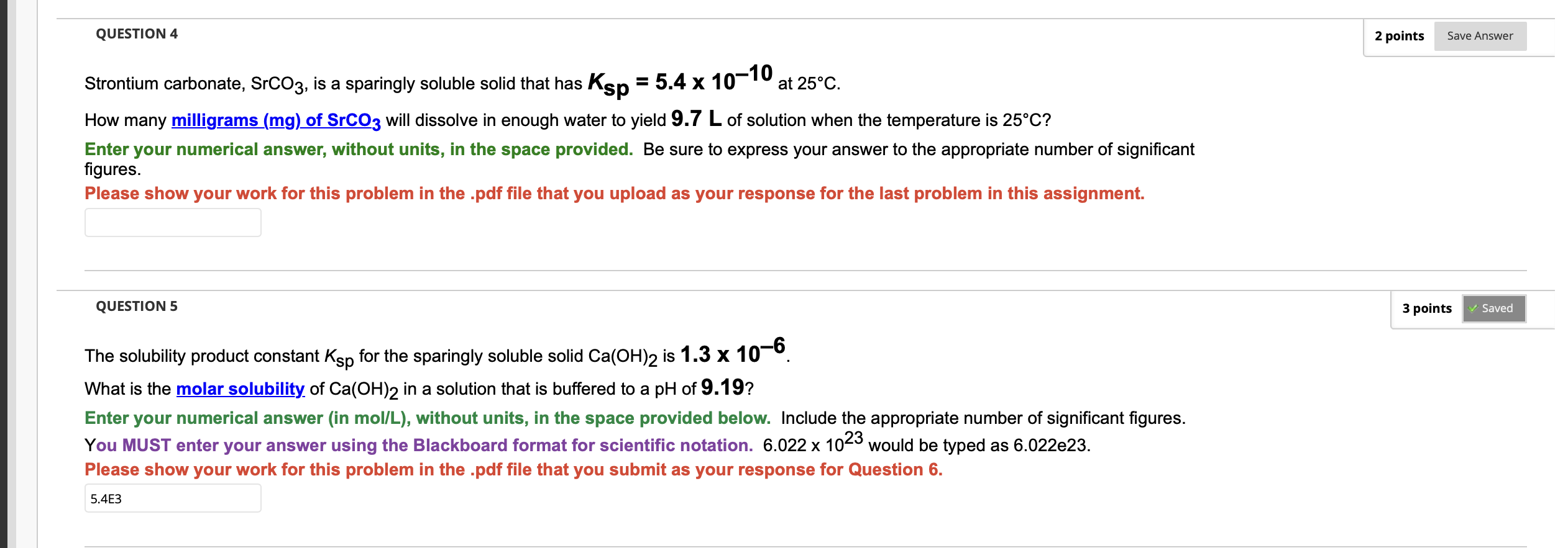 4. Strontium carbonate, SrCO3, is a sparingly soluble | Chegg.com