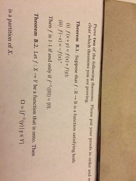 Solved Prove two of the following theorems. Please put your | Chegg.com
