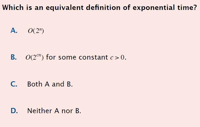 Solved Which is an equivalent definition of exponential | Chegg.com