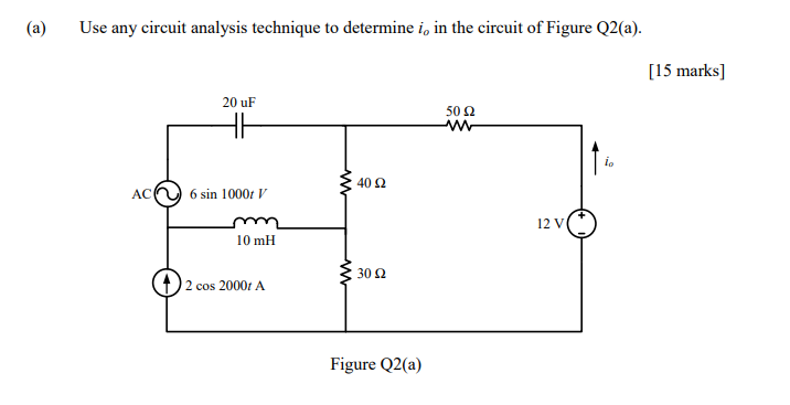 Solved (a) Use any circuit analysis technique to determine | Chegg.com