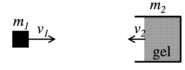 Solved A mass 𝑚1 = 1 kg is moving from left to right with | Chegg.com