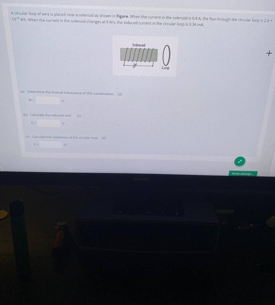 Solved A circular loop of wire is placed near a solenoid as | Chegg.com