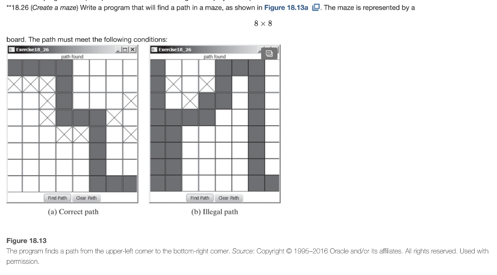 **18.26 (Create a maze) Write a program that will | Chegg.com