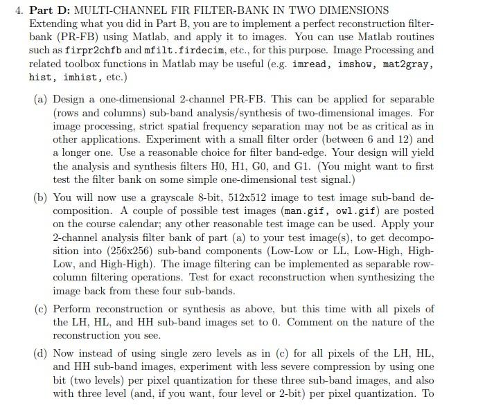 Solved Part A: FIR FILTER DESIGN 2-WAYS In this problem you | Chegg.com