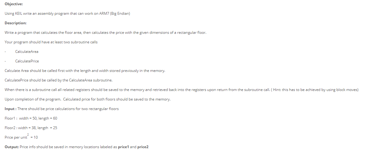 Objective: Using KEIL write an assembly program that | Chegg.com
