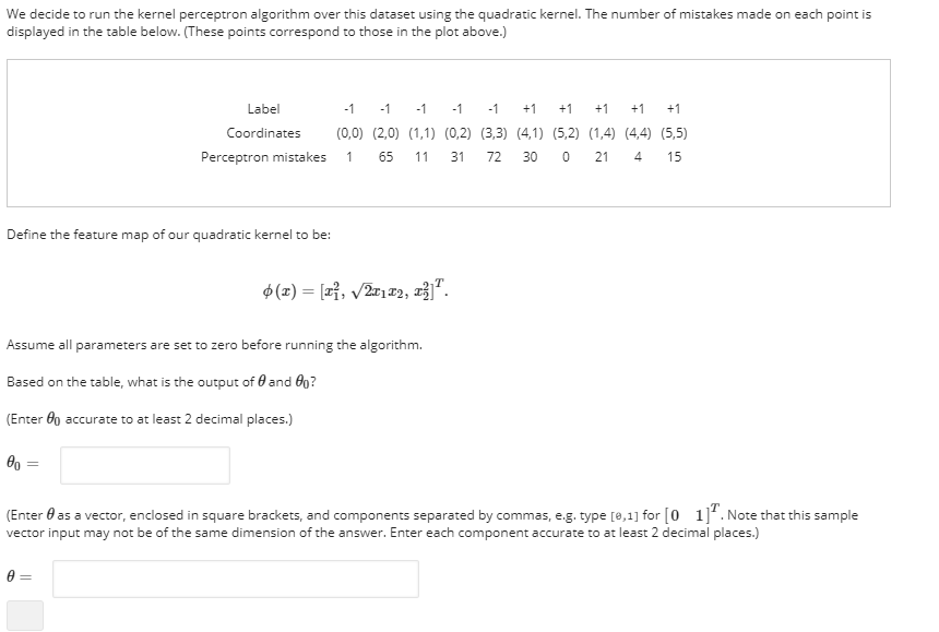 In this problem, we want to do classification over a | Chegg.com