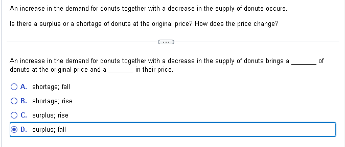 Solved An increase in the demand for donuts together with a | Chegg.com