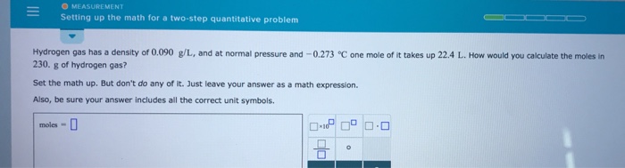 Solved O MEASUREMENT Setting up the math for a two-step | Chegg.com