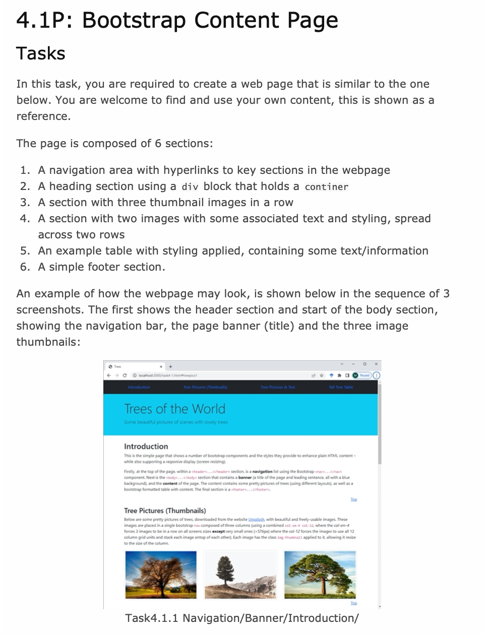 Solved 4.1P: Bootstrap content Page Tasks In this task, you | Chegg.com