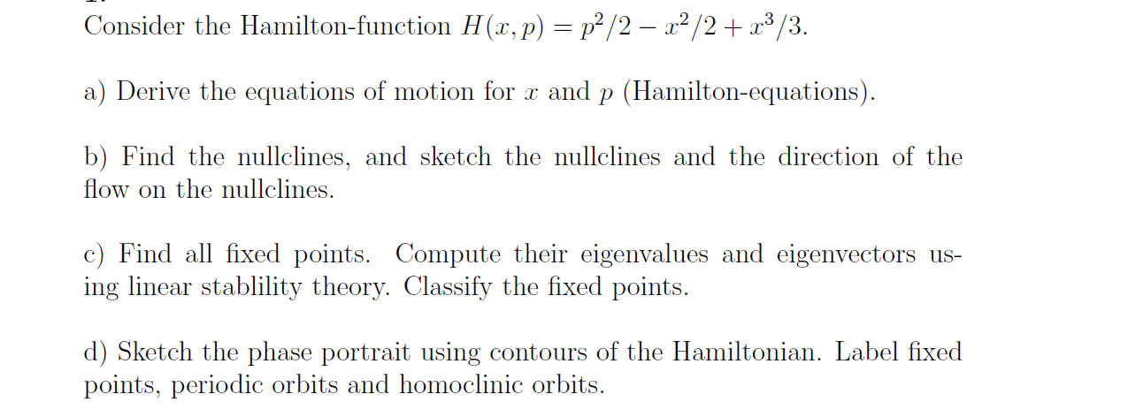 Solved Consider the Hamilton-function H(x,p) = p | Chegg.com
