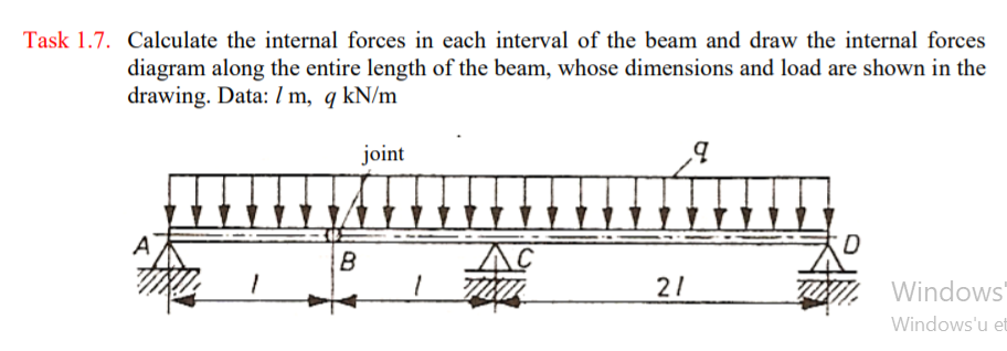 Solved Task 1.7. Calculate the internal forces in each | Chegg.com