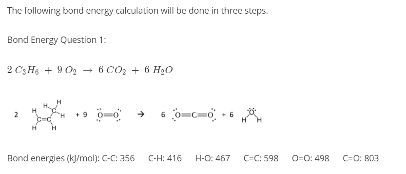 Solved The following bond energy calculation will be done in | Chegg.com
