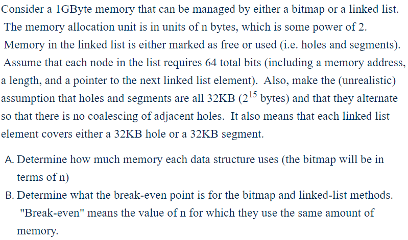 Solved Consider a 1GByte memory that can be managed by | Chegg.com