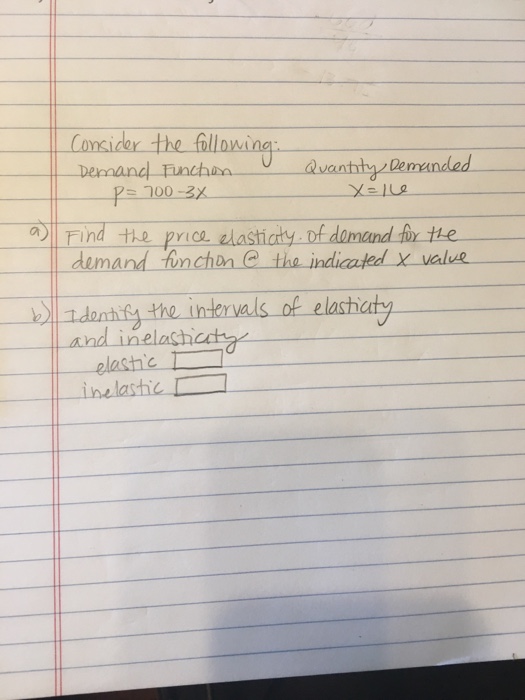 Solved A. Find the price elasticity of demand for the demand | Chegg.com