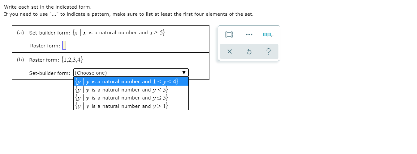 Solved Write each set in the indicated form. If you need to | Chegg.com