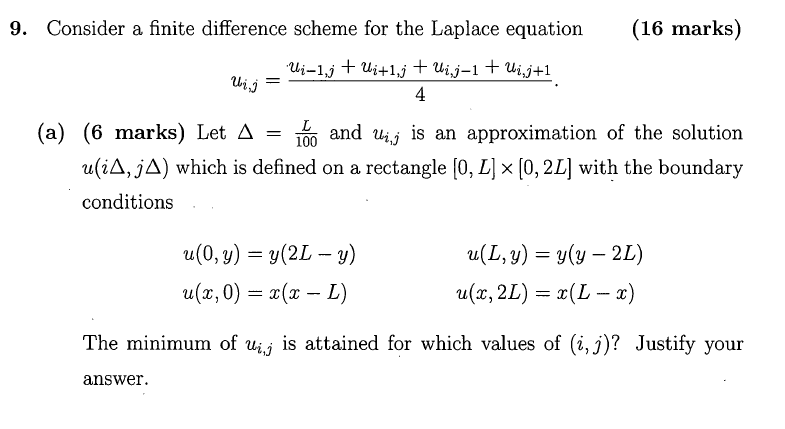 9. Consider a finite difference scheme for the | Chegg.com 9. Consider a finite difference scheme for the | Chegg.com