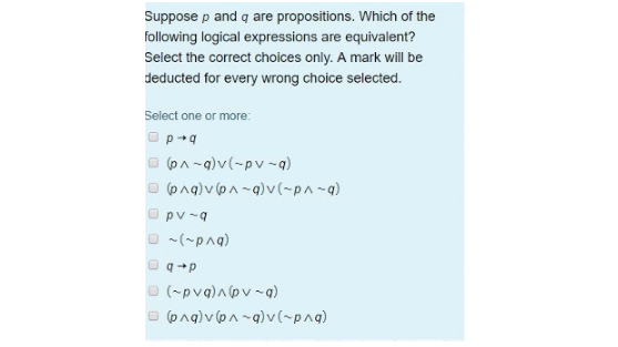 Solved Suppose p and q are propositions. Which of the | Chegg.com