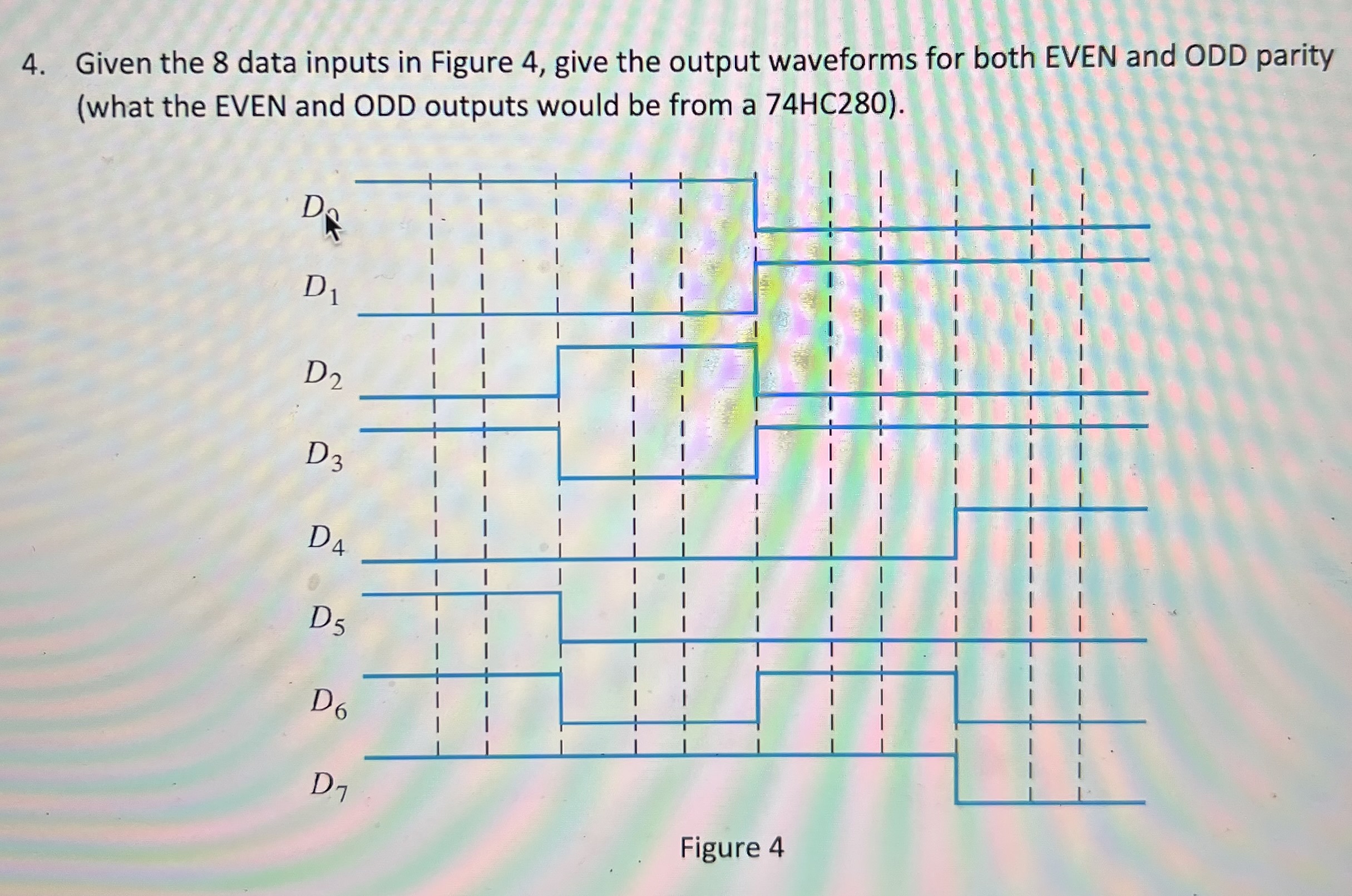 Solved 4. Given the 8 data inputs in Figure 4 , give the | Chegg.com