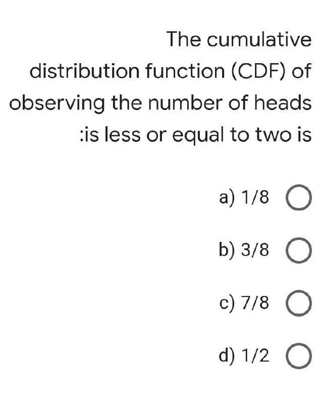 Solved The cumulative distribution function (CDF) of | Chegg.com