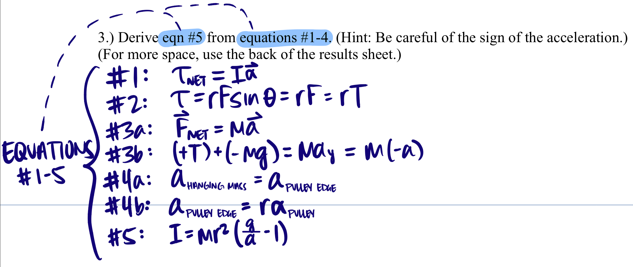 Solved 3.) Derive eqn #5 from equations #1-4. (Hint: Be | Chegg.com