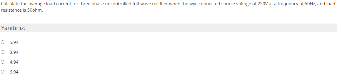 Solved Calculate the average load current for three phase | Chegg.com