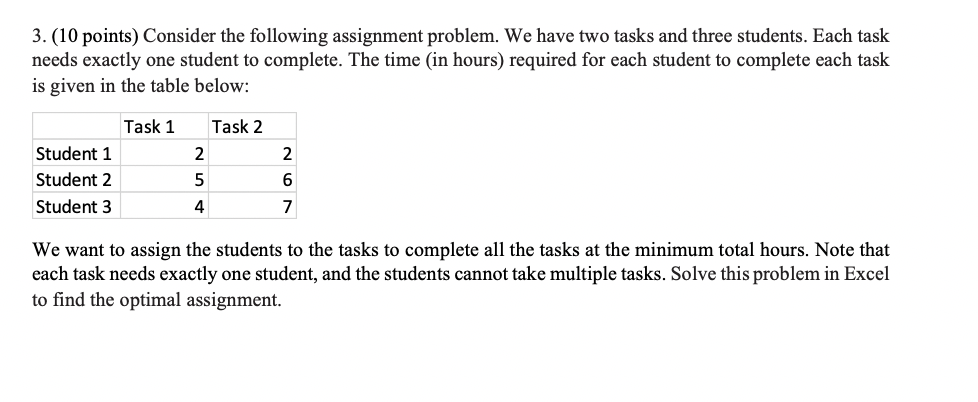 Solved 3.(10 points) Consider the following assignment | Chegg.com