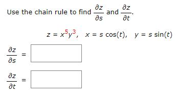 Solved Use the chain rule to find ∂s∂z and ∂t∂z. | Chegg.com