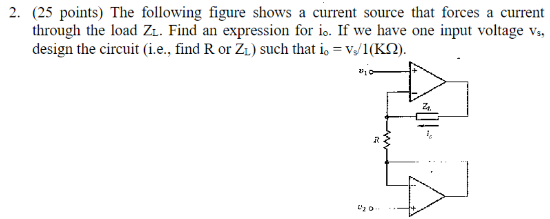 Solved ( 25 ﻿points) ﻿The following figure shows a current | Chegg.com
