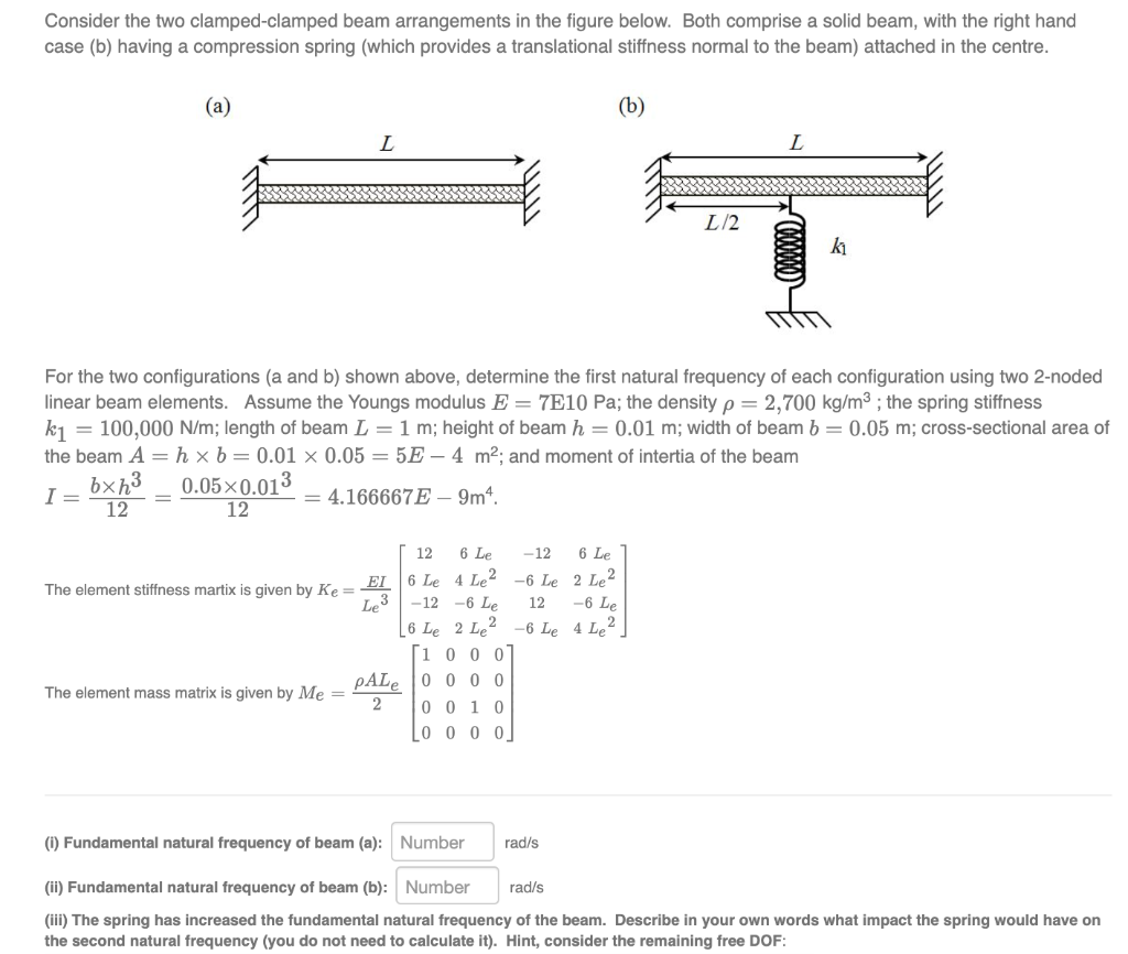 Solved Consider the two clamped-clamped beam arrangements in | Chegg.com Solved Consider the two clamped-clamped beam arrangements in | Chegg.com