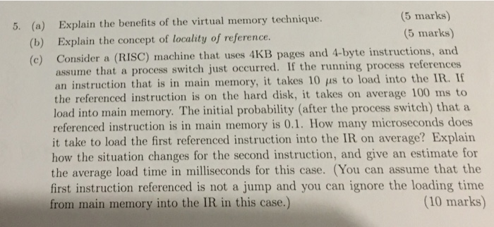 Solved (5 marks) (5 marks) (a) Explain the benefits of the | Chegg.com