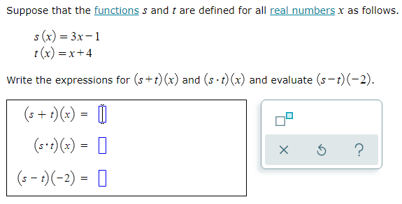 Solved Suppose that the functions s and t are defined for | Chegg.com