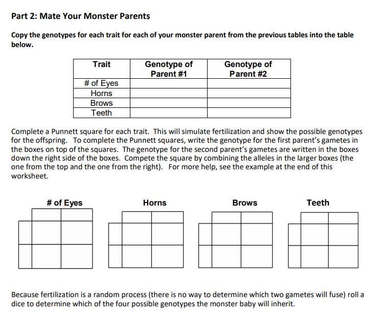 Solved Part 1: Determine the Genotype and Phenotype of the | Chegg.com