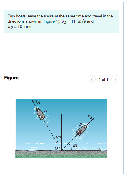 Solved Two boats leave the shore at the same time and travel | Chegg.com