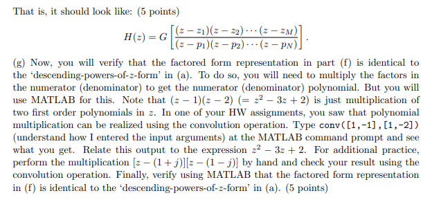 Solved 1. (worth 30 points total] The zplane command can be | Chegg.com