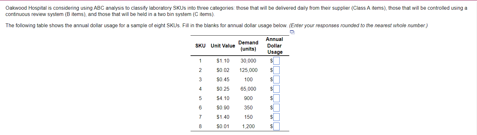 Solved continuous review system (B items), and those that | Chegg.com