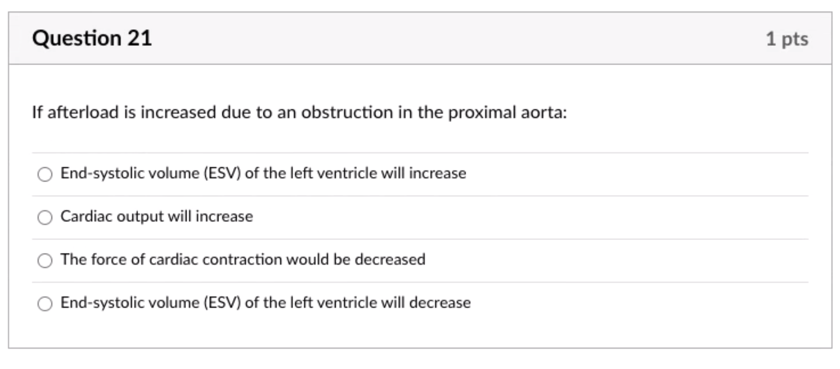 Solved If afterload is increased due to an obstruction in | Chegg.com
