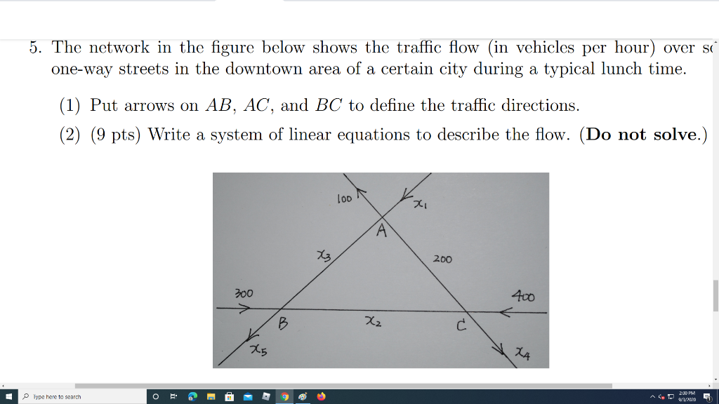 Solved 5. The network in the figure below shows the traffic | Chegg.com