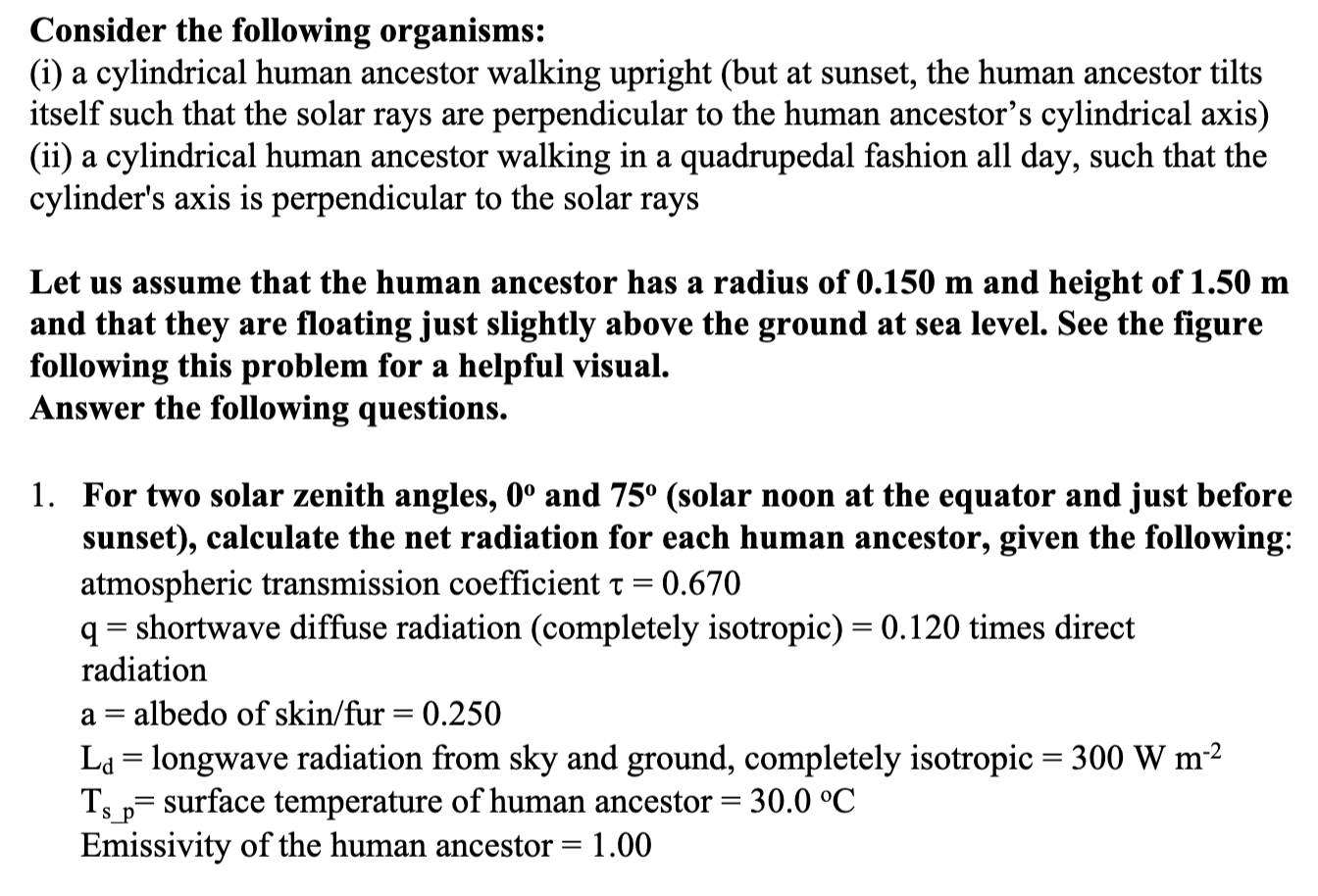 Solved Consider the following organisms: (i) a cylindrical | Chegg.com