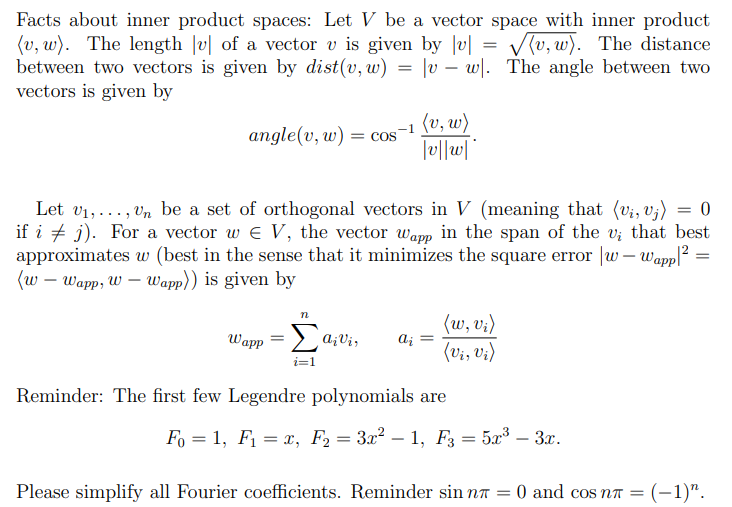 Solved Facts about inner product spaces: Let V be a vector | Chegg.com