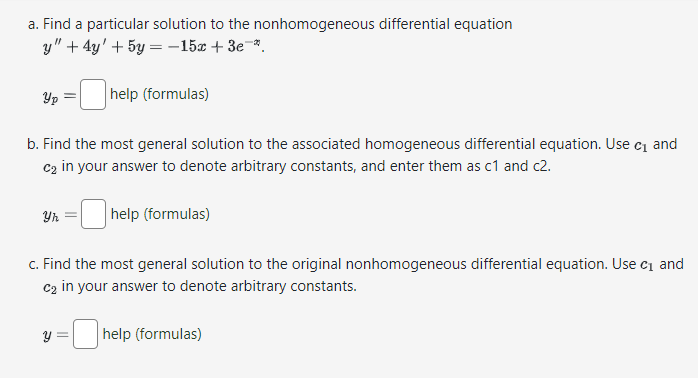 Solved a. Find a particular solution to the nonhomogeneous | Chegg.com