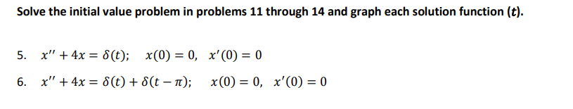 Solved Solve the initial value problem in problems 11 | Chegg.com