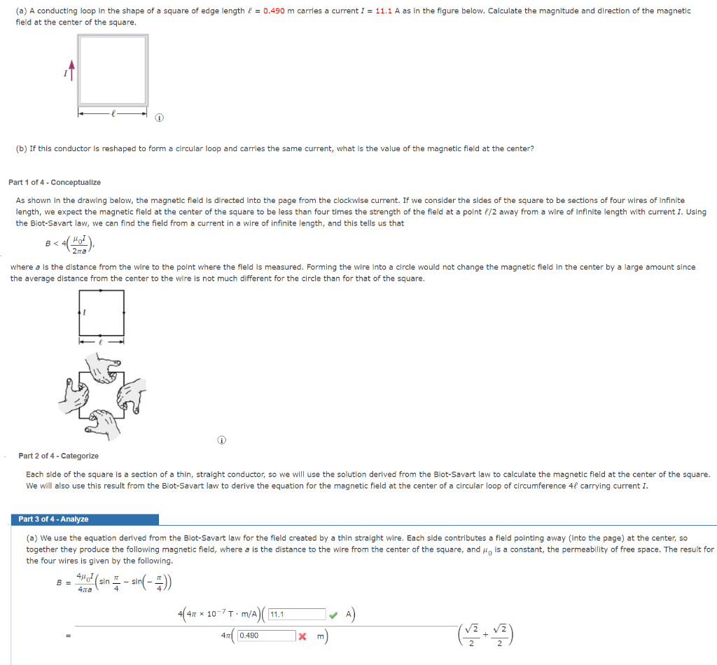 Solved (a) A conducting loop In the shape of a square of | Chegg.com
