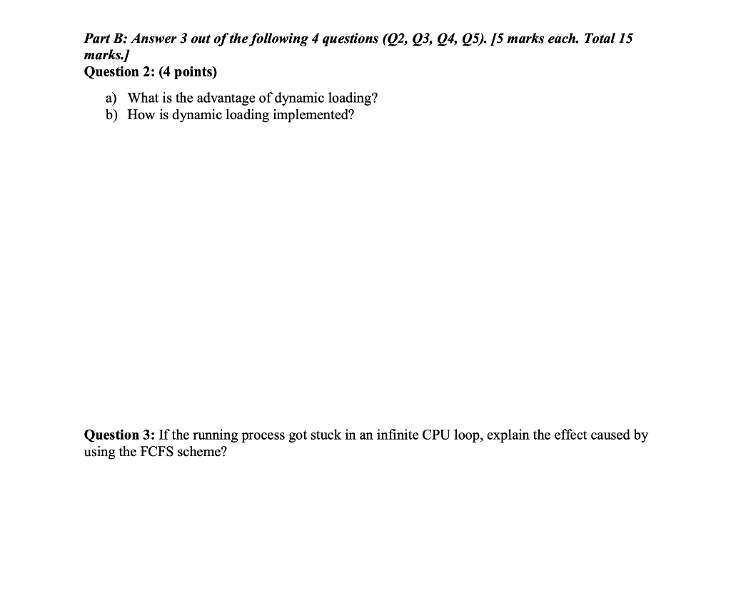 Solved Part B: Answer 3 out of the following 4 questions | Chegg.com